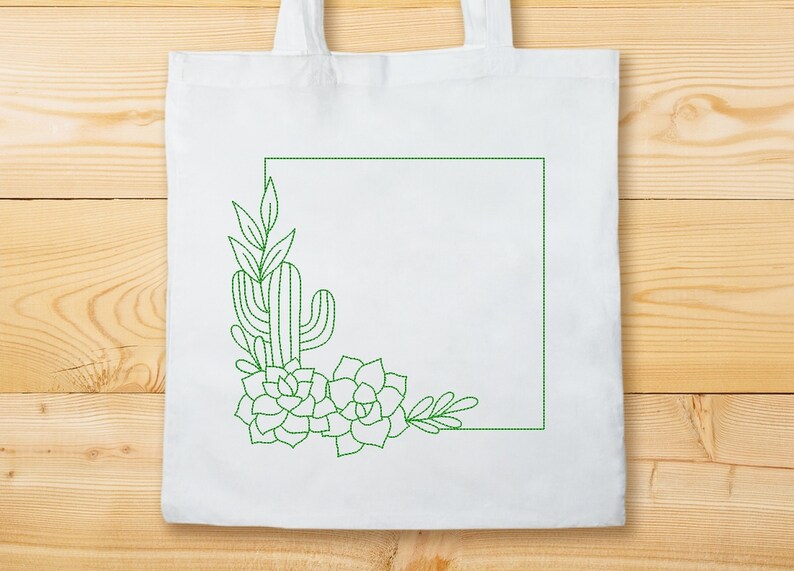 Cactus Frame Embroidery Design 5 Sizes Instant Download - Etsy