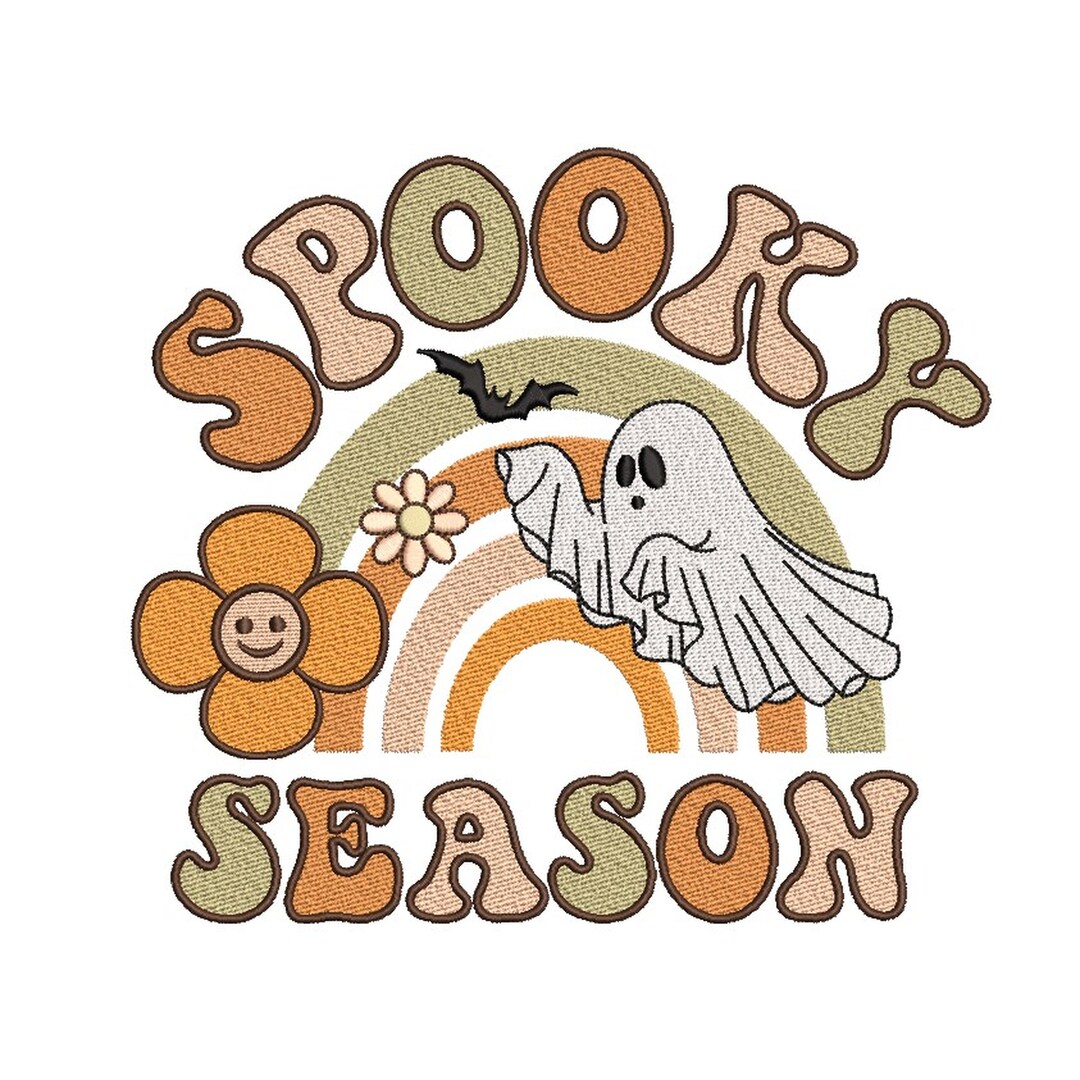 Spooky Season Embroidery Design, Halloween Ghost Machine Embroidery ...