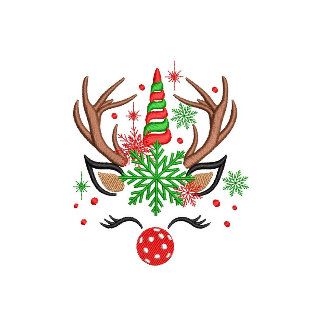 Christmas Reindeer Embroidery Design, 3 Sizes, Instant Download - Etsy