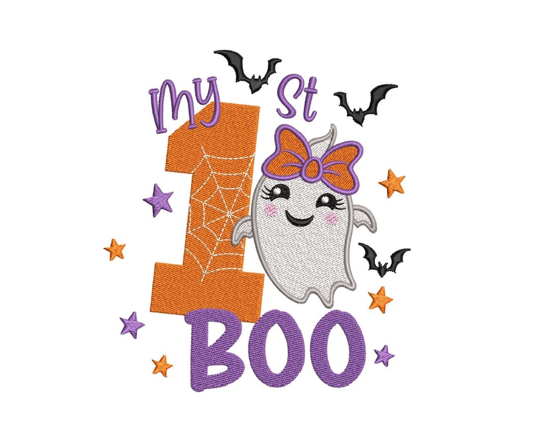 My First Boo Embroidery Design, Helloween Embroidery Design, 3 Sizes ...