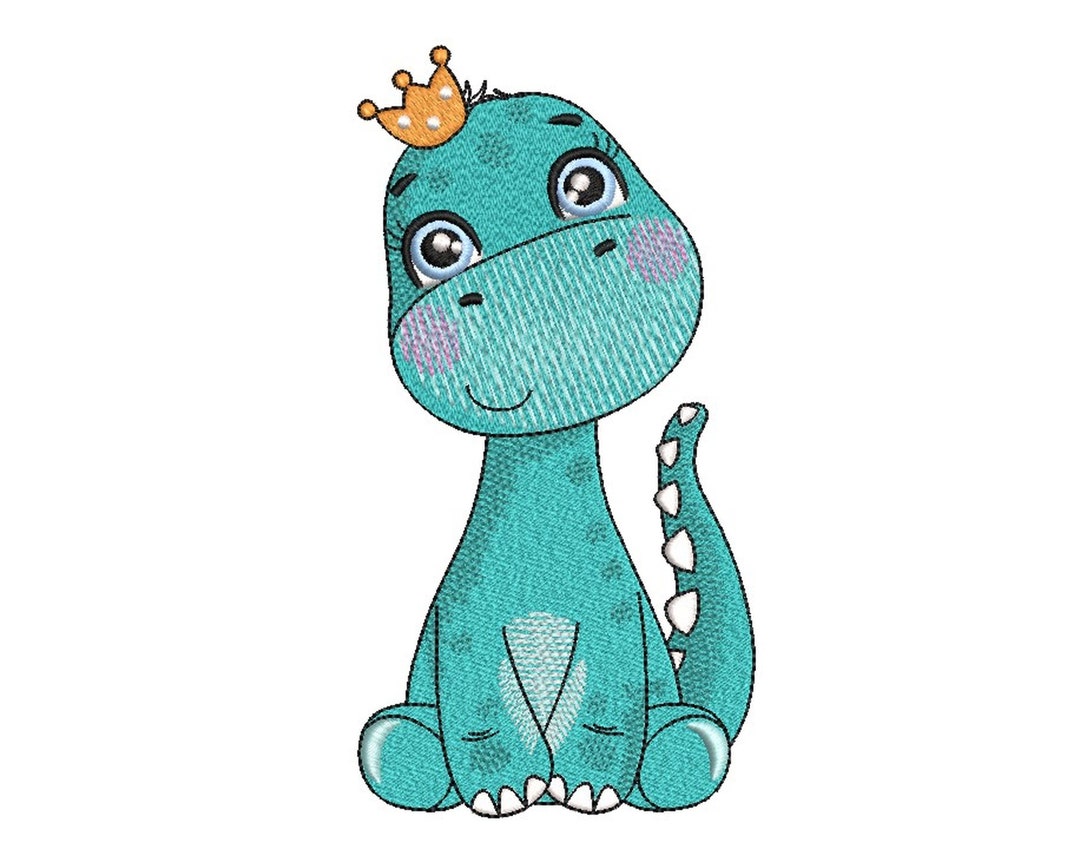 Cute Little Dinosaur Embroidery Design, Baby Embroidery File, 5 Sizes ...