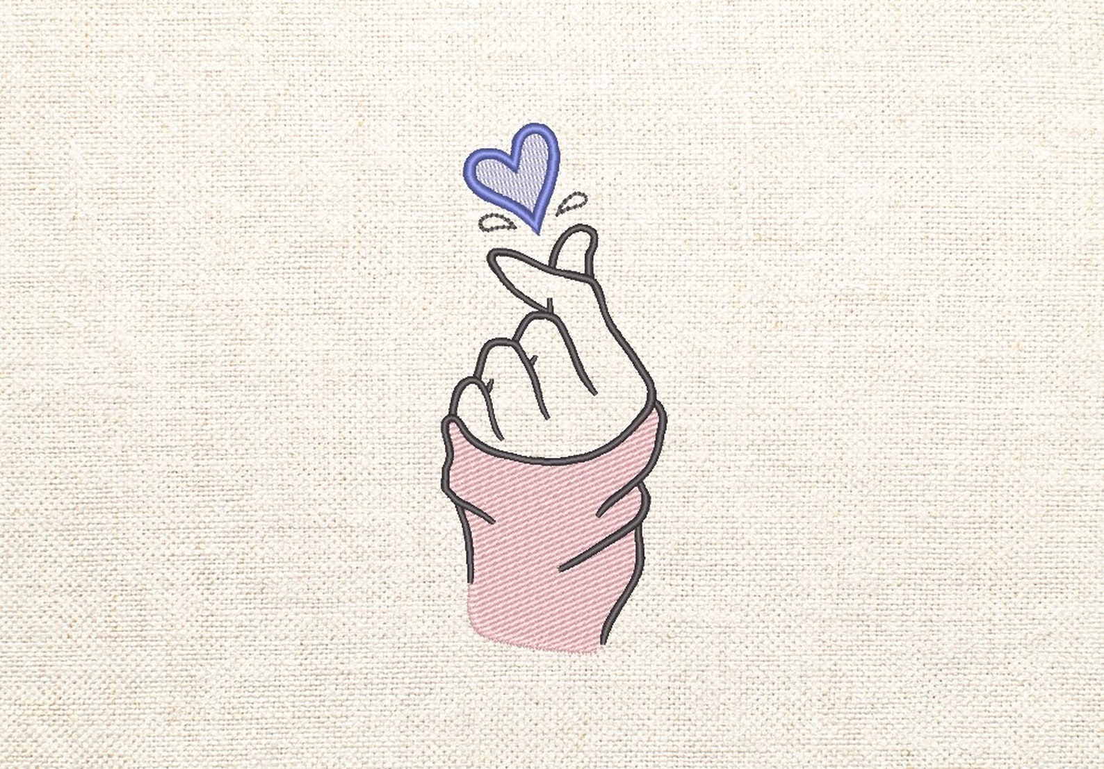 Cute Heart Embroidery Design 2 Sizes Instant Download | Etsy