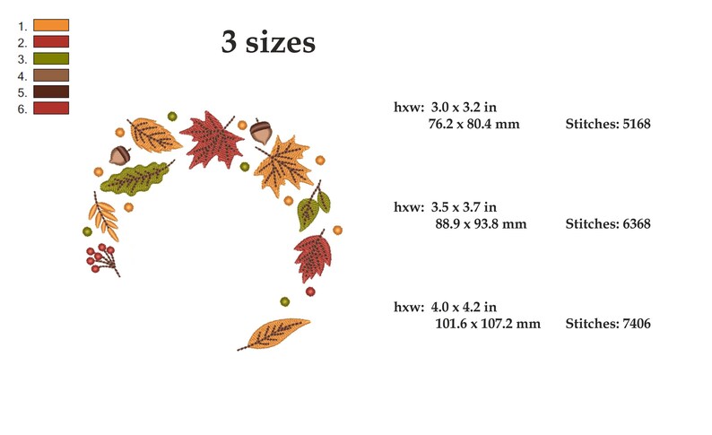 Fall Monogram Machine Embroidery Design Autumn Leaves - Etsy