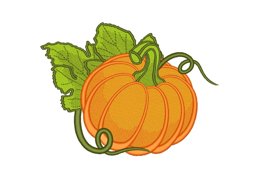 Pumpkin Embroidery Design 3 Sizes Instant Download | Etsy