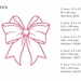 Satin Bow Applique Embroidery Design, Side Bow Ribbon, Pink Bow Girly ...
