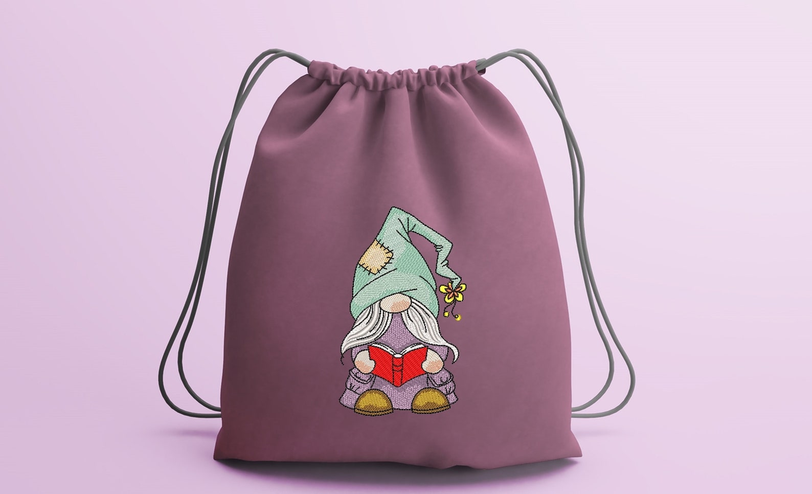 Reading Gnome Embroidery Design 4 Sizes Instant Download - Etsy