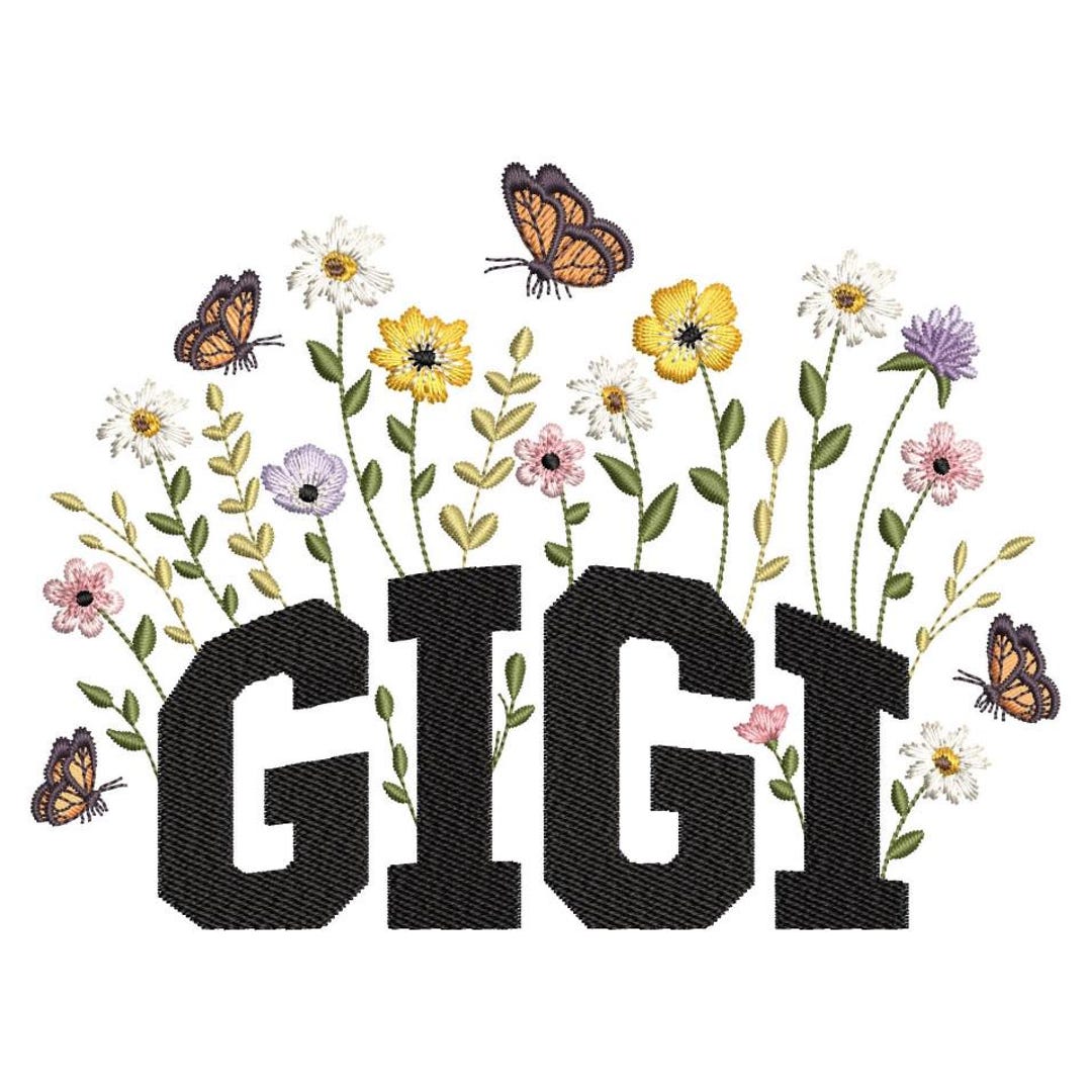 Floral Gigi Embroidery Design, Mother's Day Embroidery Design, 3 Sizes ...