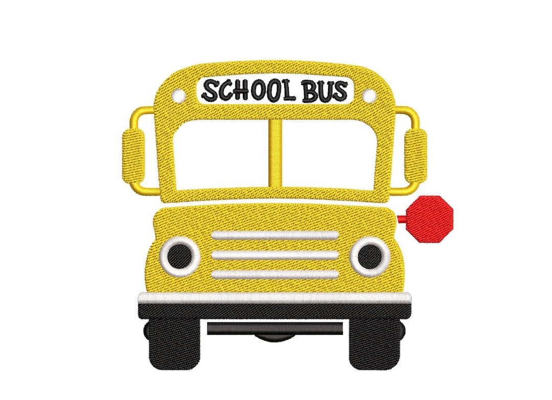 School Bus Embroidery Design, School Bus Drive Embroidery File, 3 Sizes ...