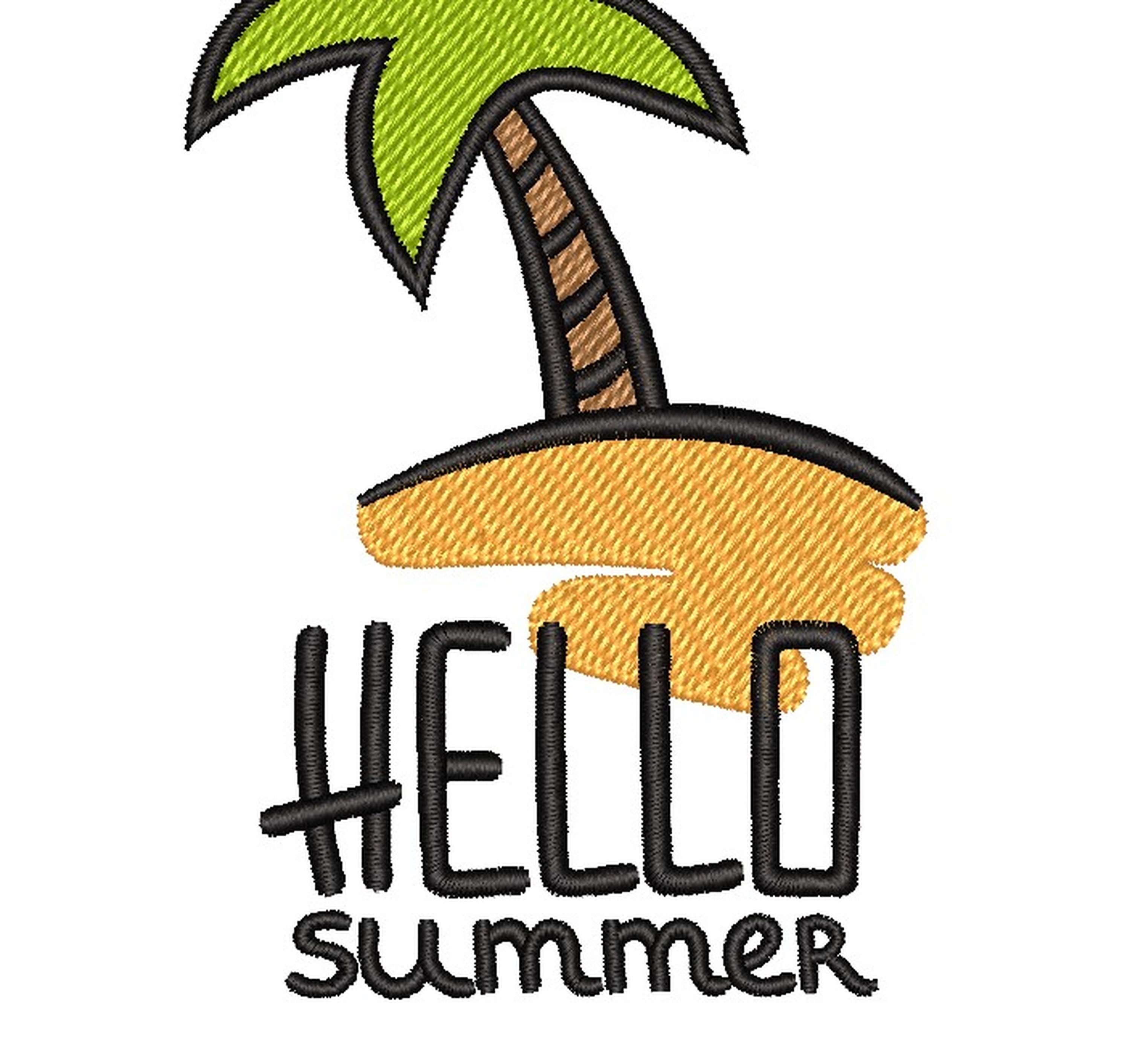 Summer Machine Embroidery Design Beach Embroidery Design | Etsy