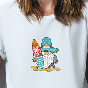 Summer Surfer Gnome Embroidery Design, 3 Sizes, Instant Download - Etsy