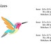 Hummingbird Embroidery Design, Bird Embroidery File, 3 Sizes, 4x4 Inch ...