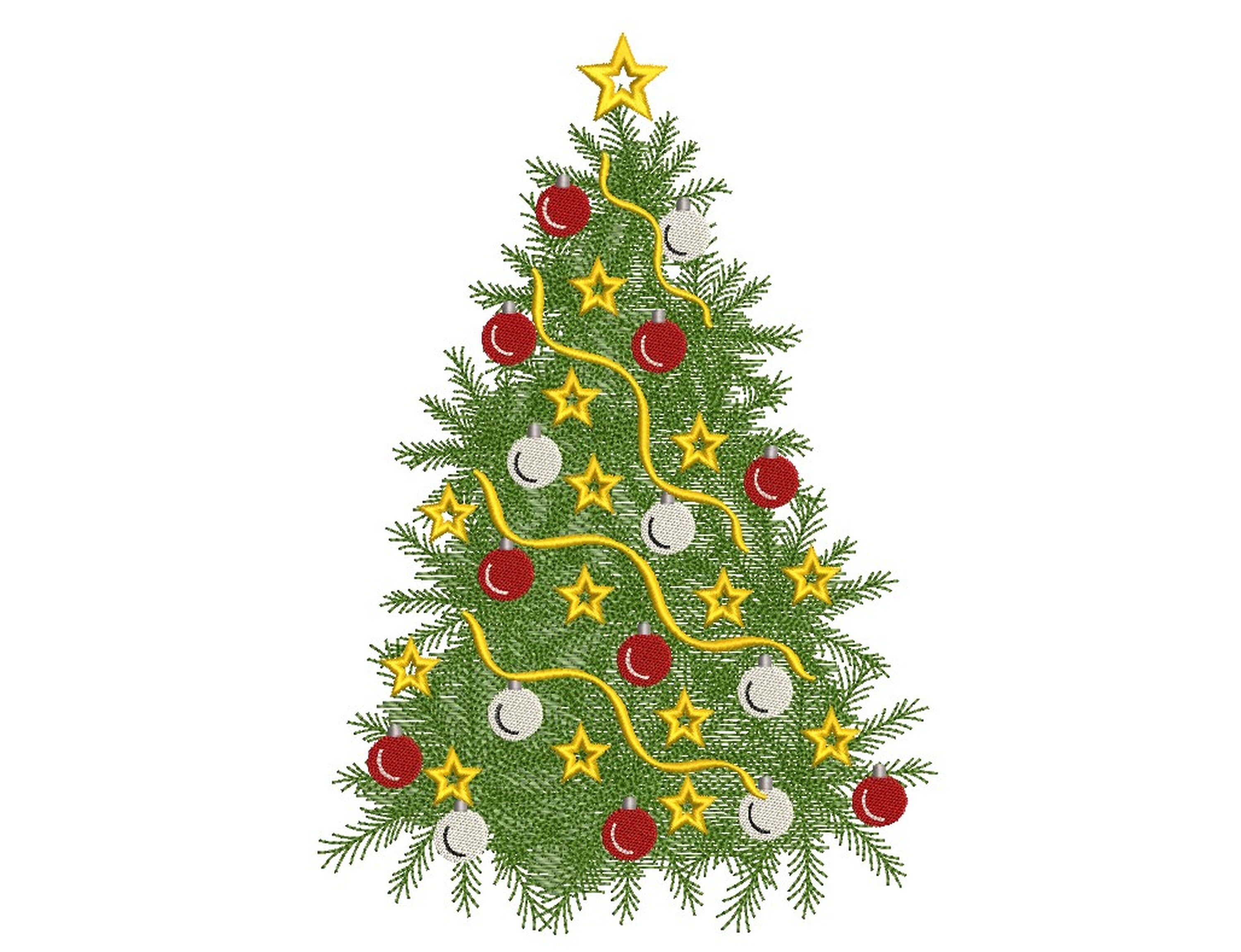 Christmas Tree Embroidery Design 4 Sizes Instant Download - Etsy