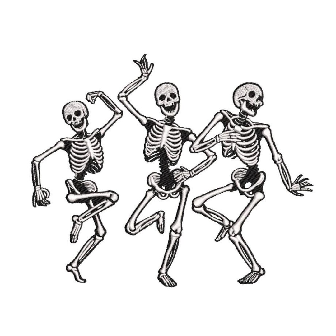 Dancing Skeletons Embroidery Design, Halloween Machine Embroidery ...