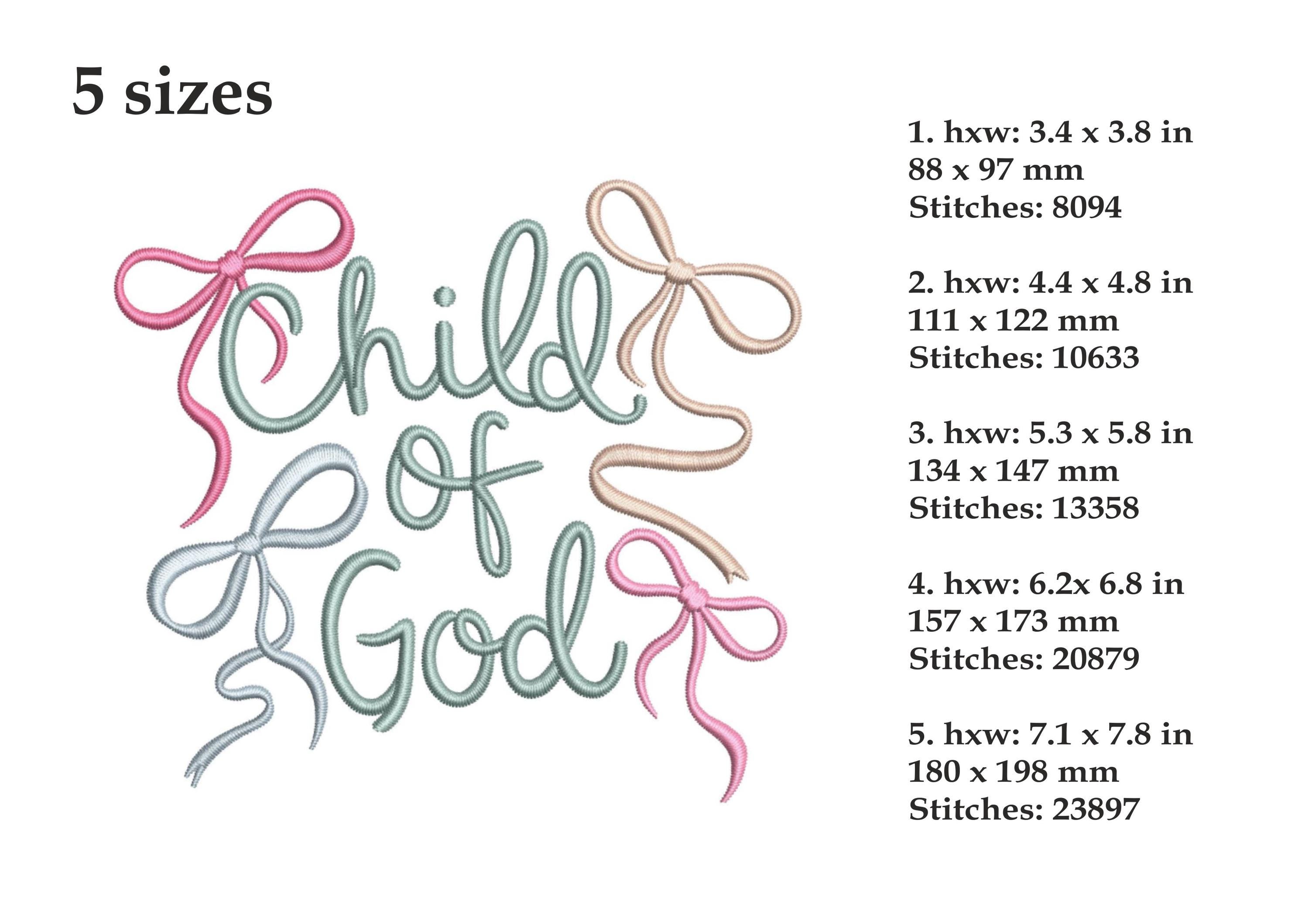 Child of God Embroidery Design, Christian Machine Embroideery File ...