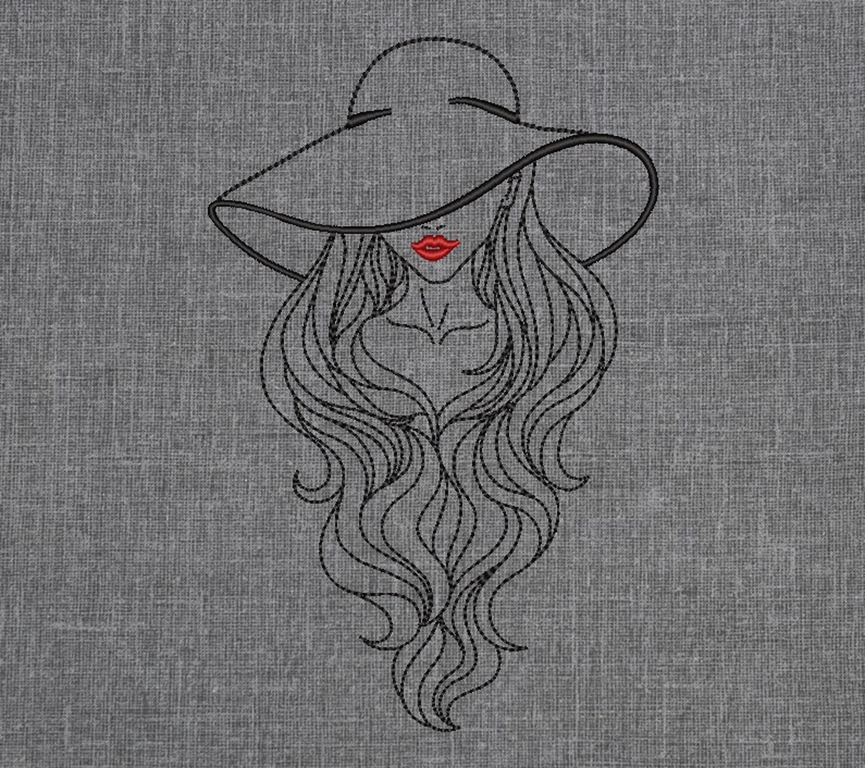 Woman embroidery design Face embroidery Line embroidery | Etsy