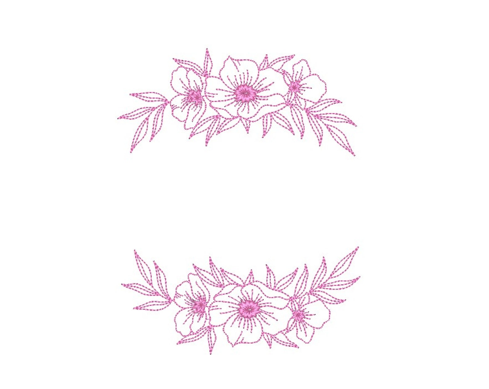 Floral Frame Machine Embroidery Design 5 Sizes Instant | Etsy