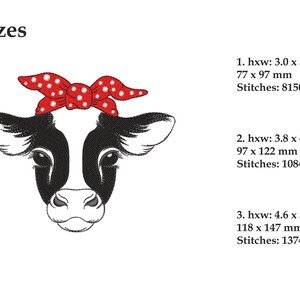 Cow Embroidery Design, Cute Cow Face Embroidery Design, Cow With ...
