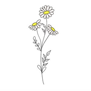 Daisy Embroidery Design, Flower Machine Embroidery Design, 4 Sizes ...