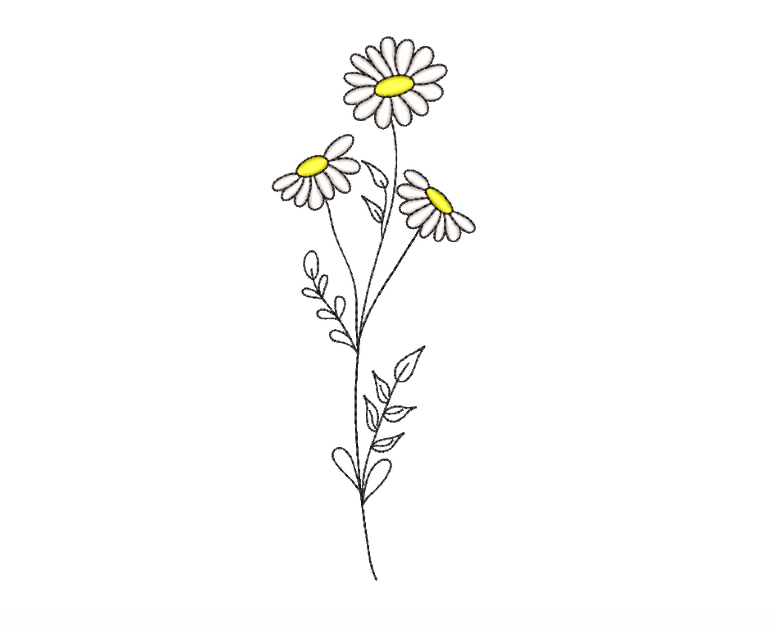 Daisy embroidery design Flower machine embroidery design 4 | Etsy