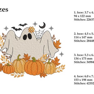 Cute Ghost Embroidery Design, Halloween Ghost Embroidery Design, 4 ...