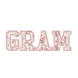 Gram Applique Embroidery Design, 4 Sizes, Instant Download - Etsy