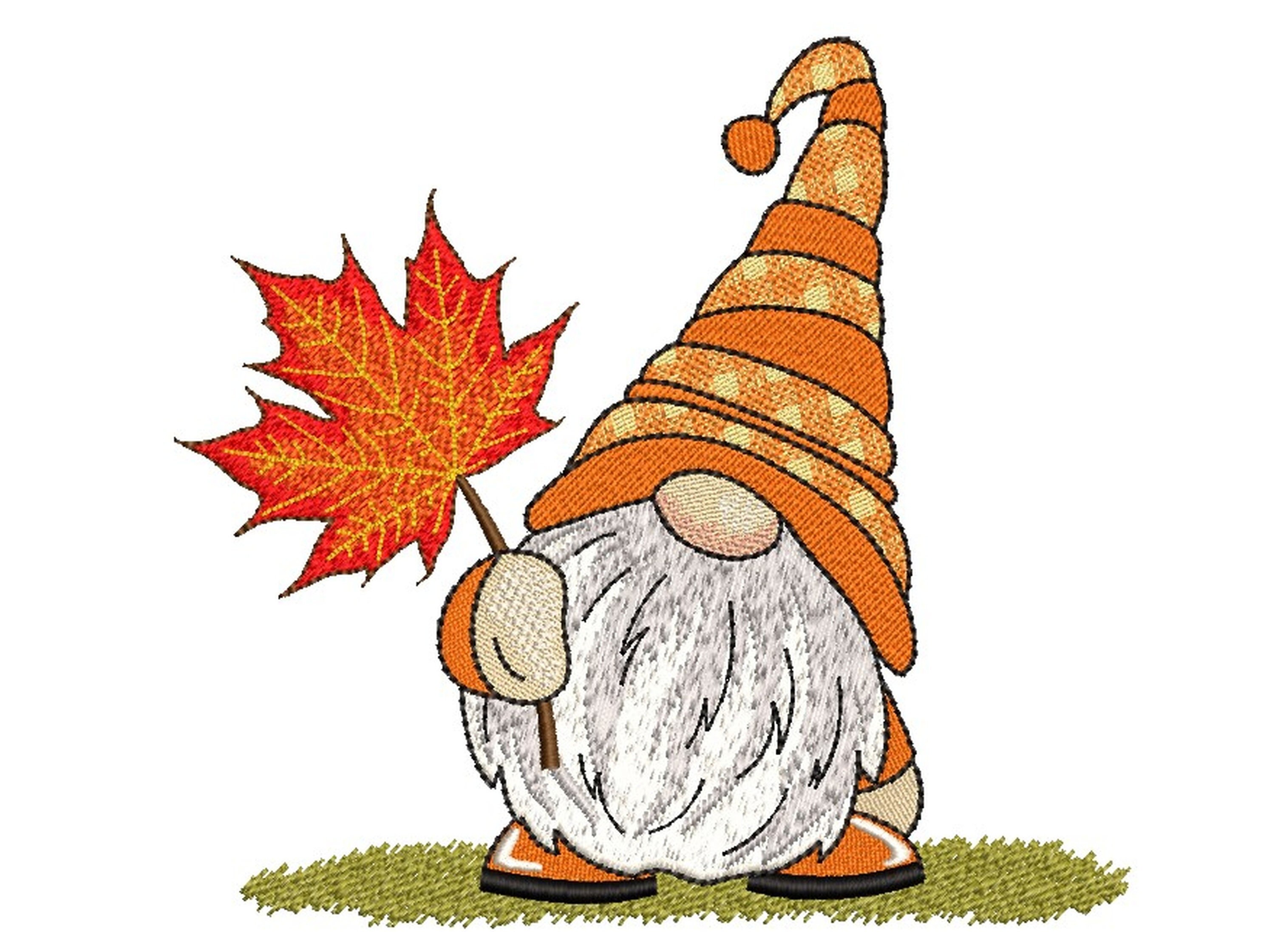 Fall Gnome Embroidery Design 3 Sizes Instant Download - Etsy