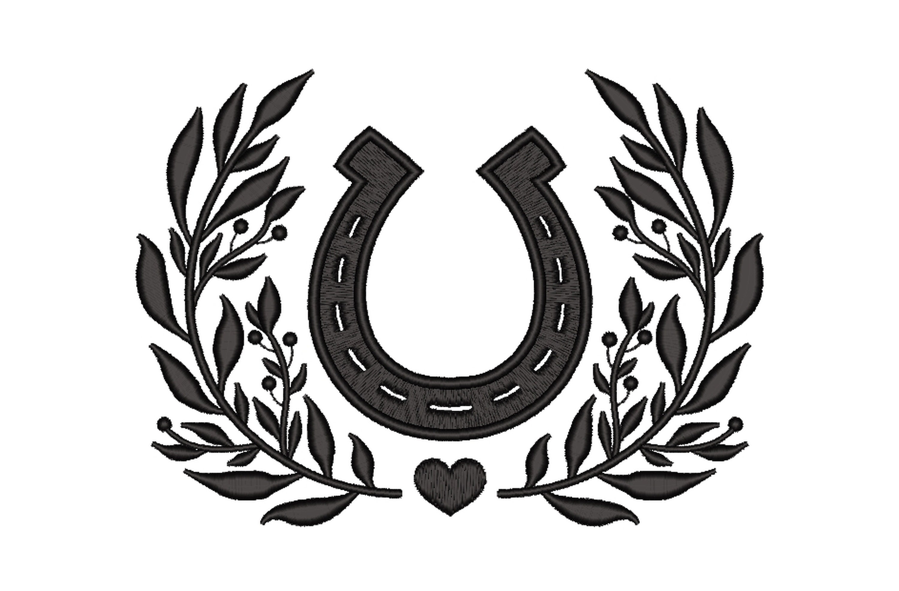 Horseshoe Embroidery Design 3 Sizes Instant Download - Etsy