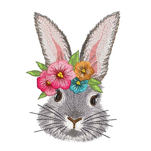 Bunny Embroidery Design 3 Sizes Instant Download - Etsy