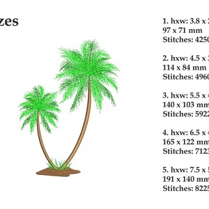 Palm Tree Embroidery Design, Summer Beach Embroidery Design, 5 Sizes ...