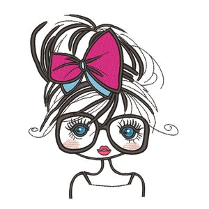 Girl Embroidery Design, 3 Sizes, Instant Download - Etsy