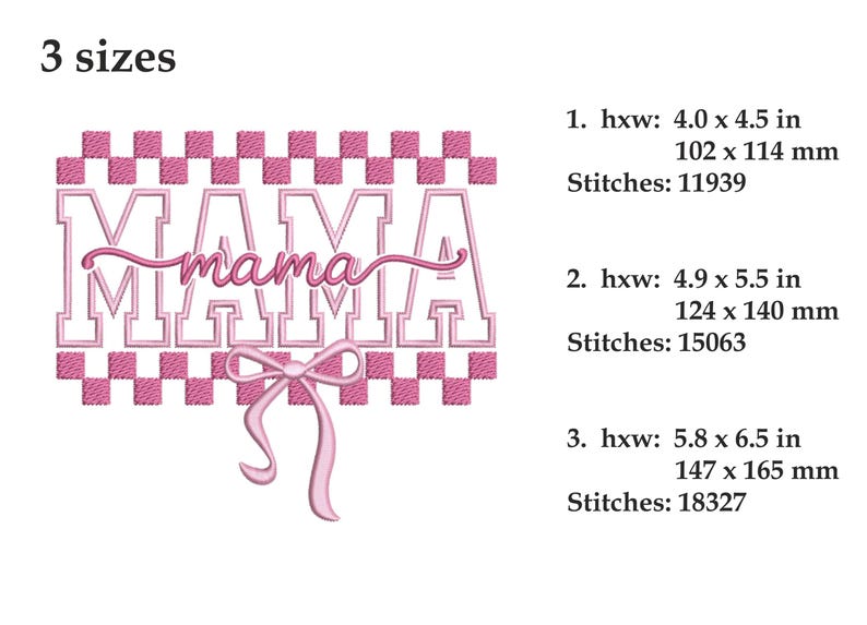Mama Embroidery Design, 3 Sizes, Instant Download - Etsy