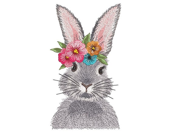 Easter Bunny Embroidery Design 3 Sizes Instant Download - Etsy