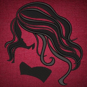 Woman Silhouette Embroidery Design, Hair Embroidery, Machine Embroidery ...