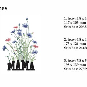 Mama Flower Embroidery Design, 3 Sizes, Instant Download - Etsy
