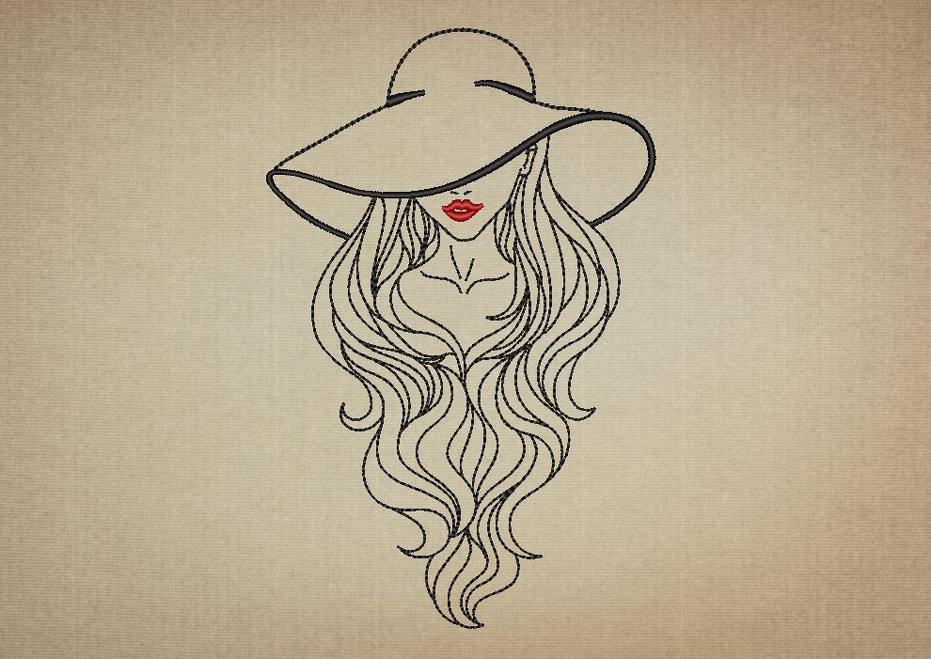 Woman embroidery design Face embroidery Line embroidery | Etsy