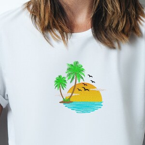 Palm Tree Embroidery Design, Summer Beach Embroidery Design, 5 Sizes ...