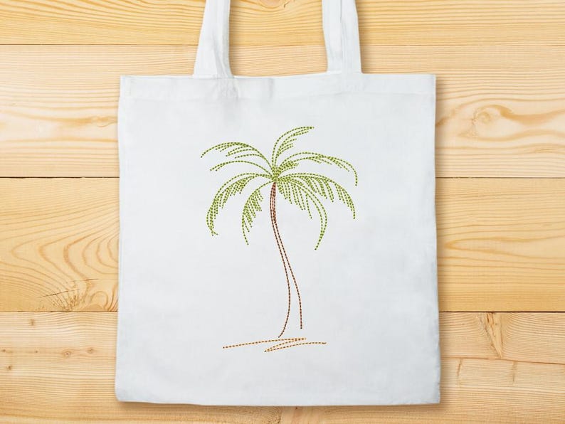 Palm Tree Embroidery Design, Summer Beach Embroidery Design, 5 Sizes ...