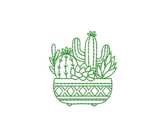Cactus Embroidery Design Mexican Embroidery Design 5 Sizes - Etsy