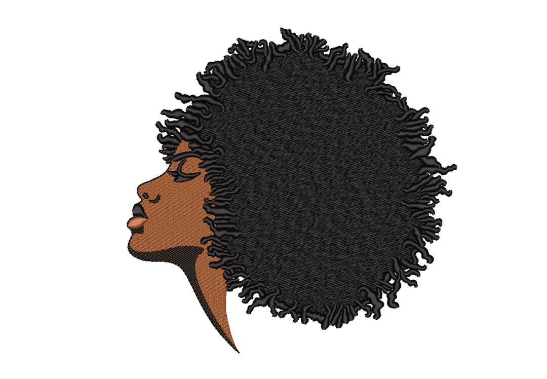 Beautiful Black Woman Embroidery Design, African American Woman ...