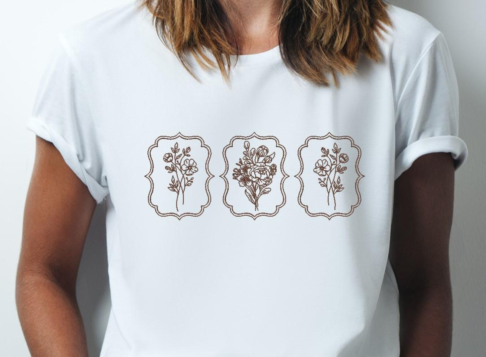 Floral Postal Stamps Frames Machine Embroidery Design, 4 Sizes, Instant ...