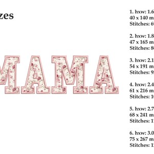 Mama Applique Embroidery Design, 6 Sizes, Instant Download - Etsy