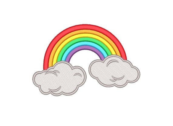 Rainbow Embroidery Design 3 Sizes Instant Download | Etsy