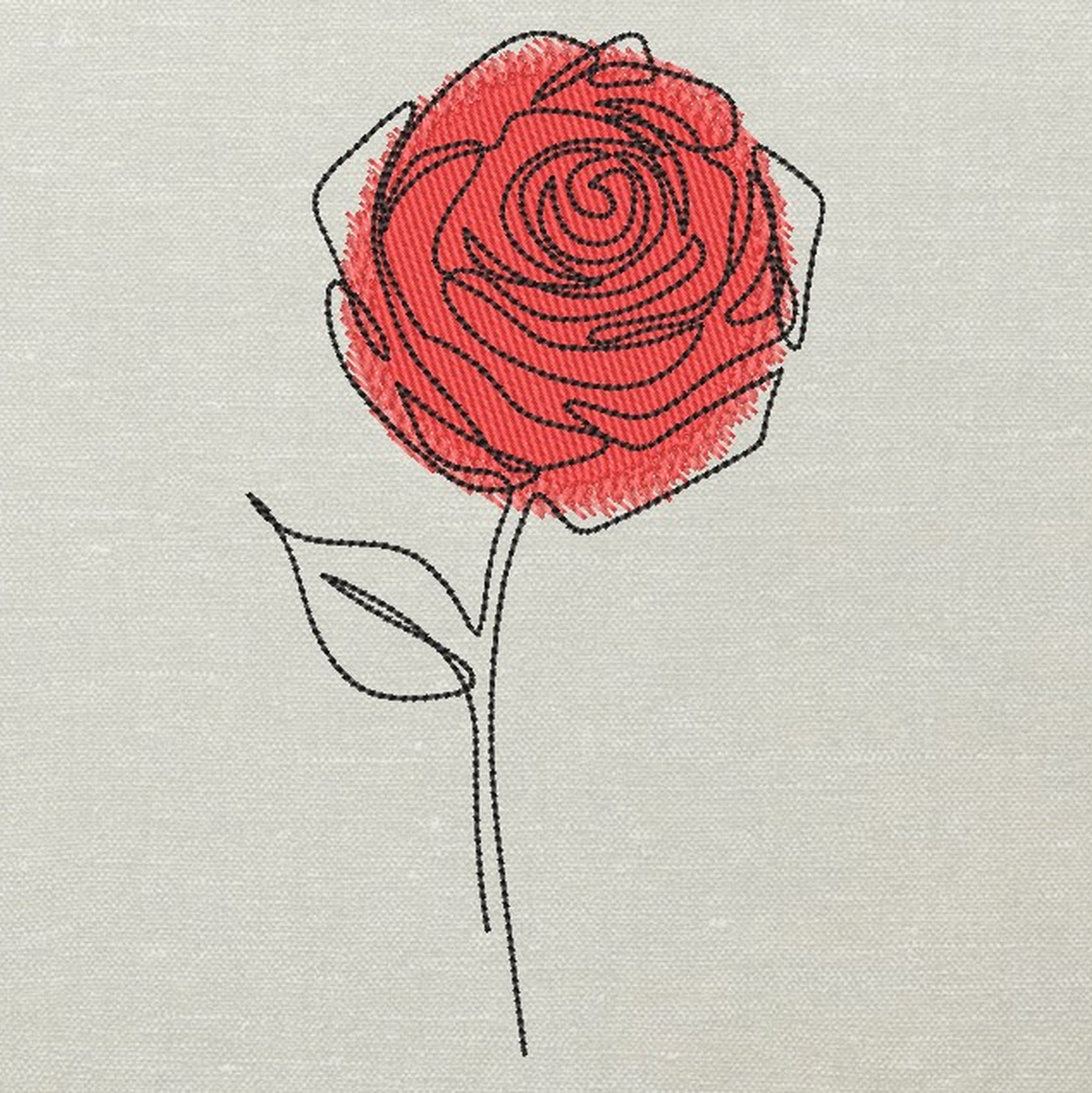 Rose Embroidery Design 3 Sizes Instant Download - Etsy