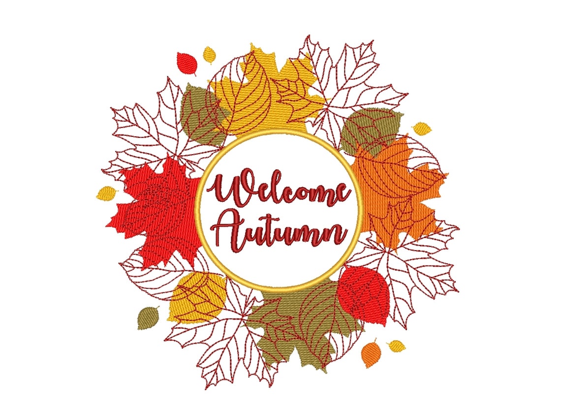 Autumn Machine Embroidery Design Fall Embroidery Design 5 - Etsy