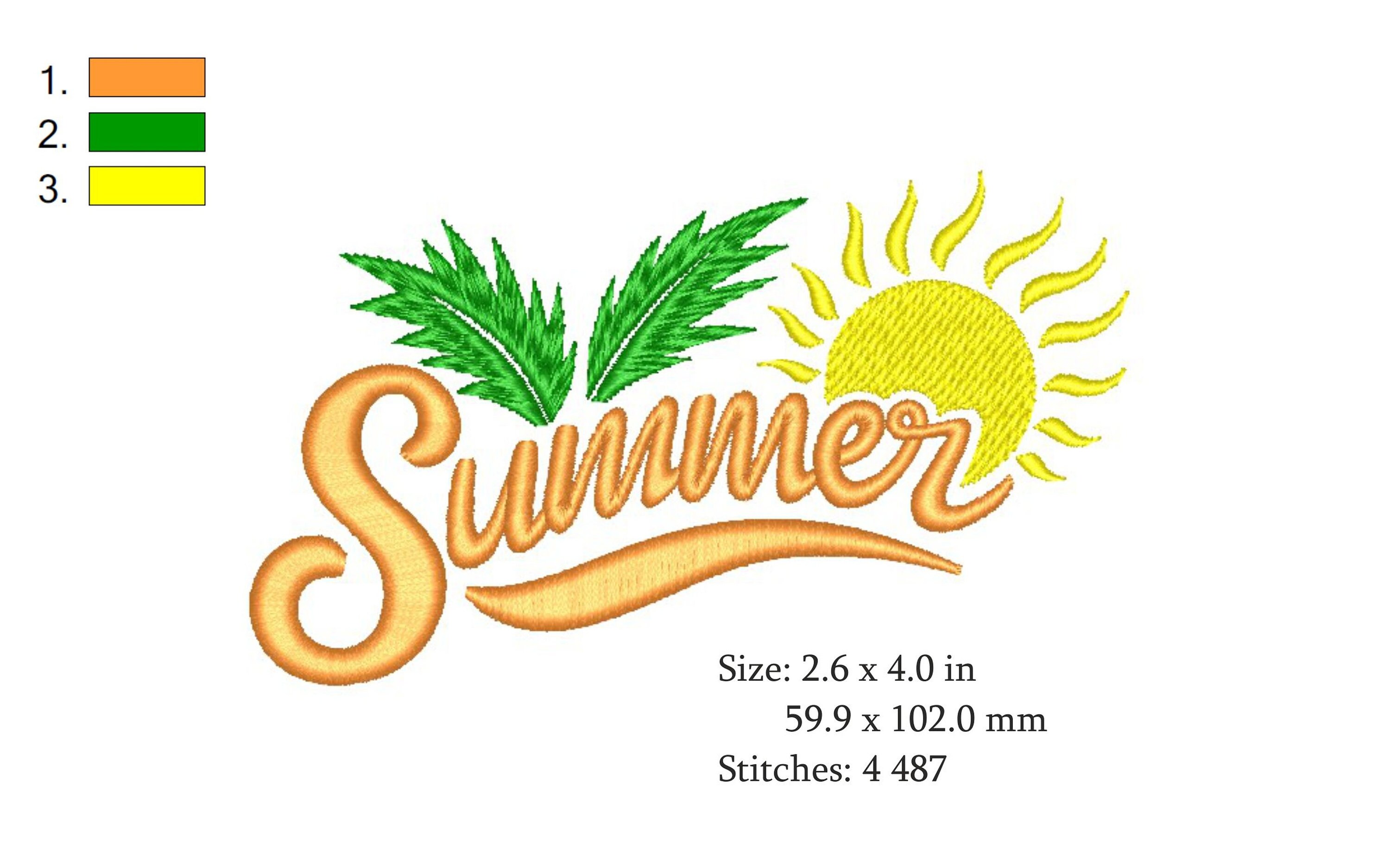 Summer Embroidery Design Sun Machine Embroidery Design | Etsy