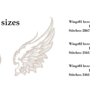 Wings Embroidery Design, 3 Sizes, Instant Download - Etsy