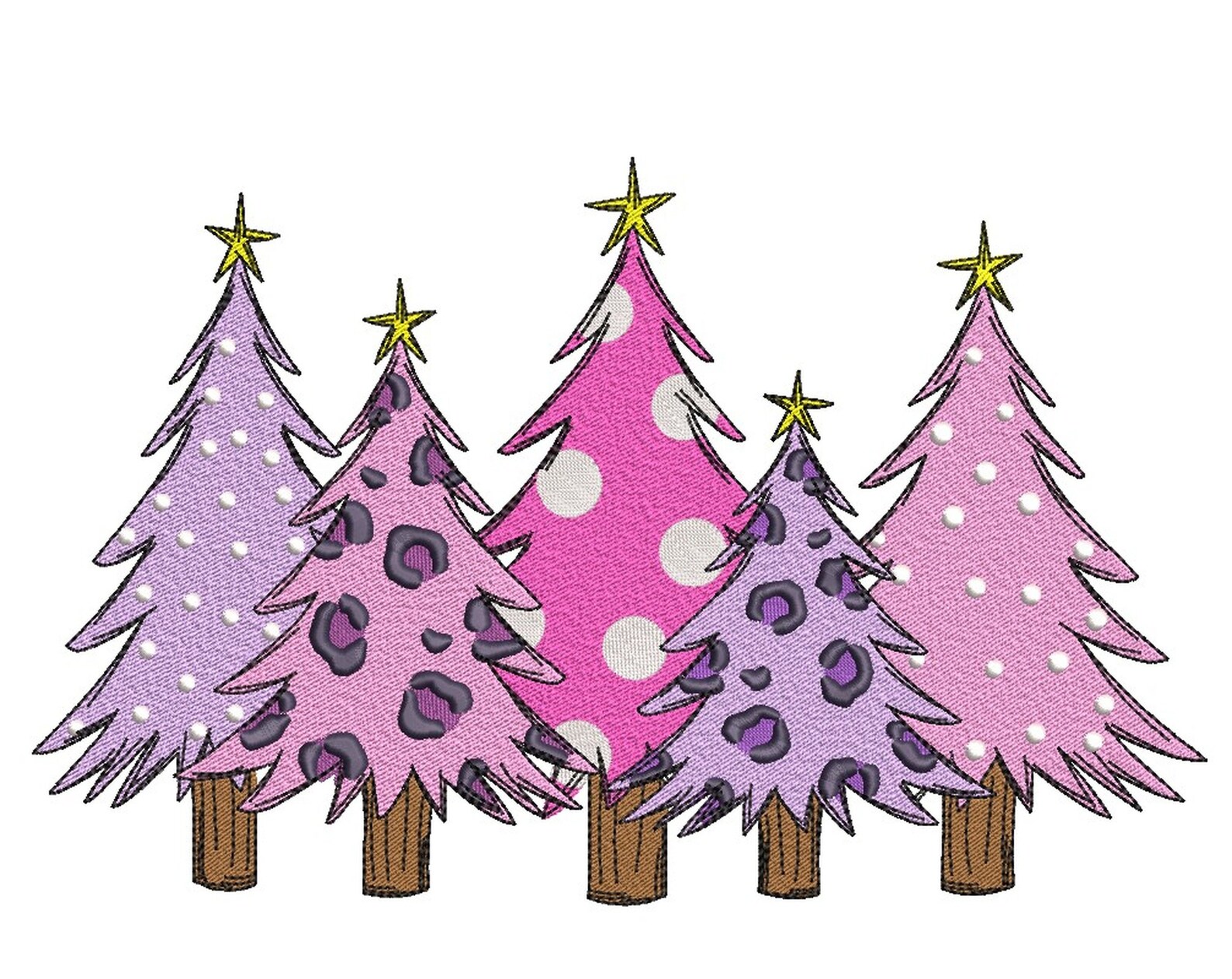 Leopard Christmas Tree Embroidery Design Pink Christmas Tree - Etsy