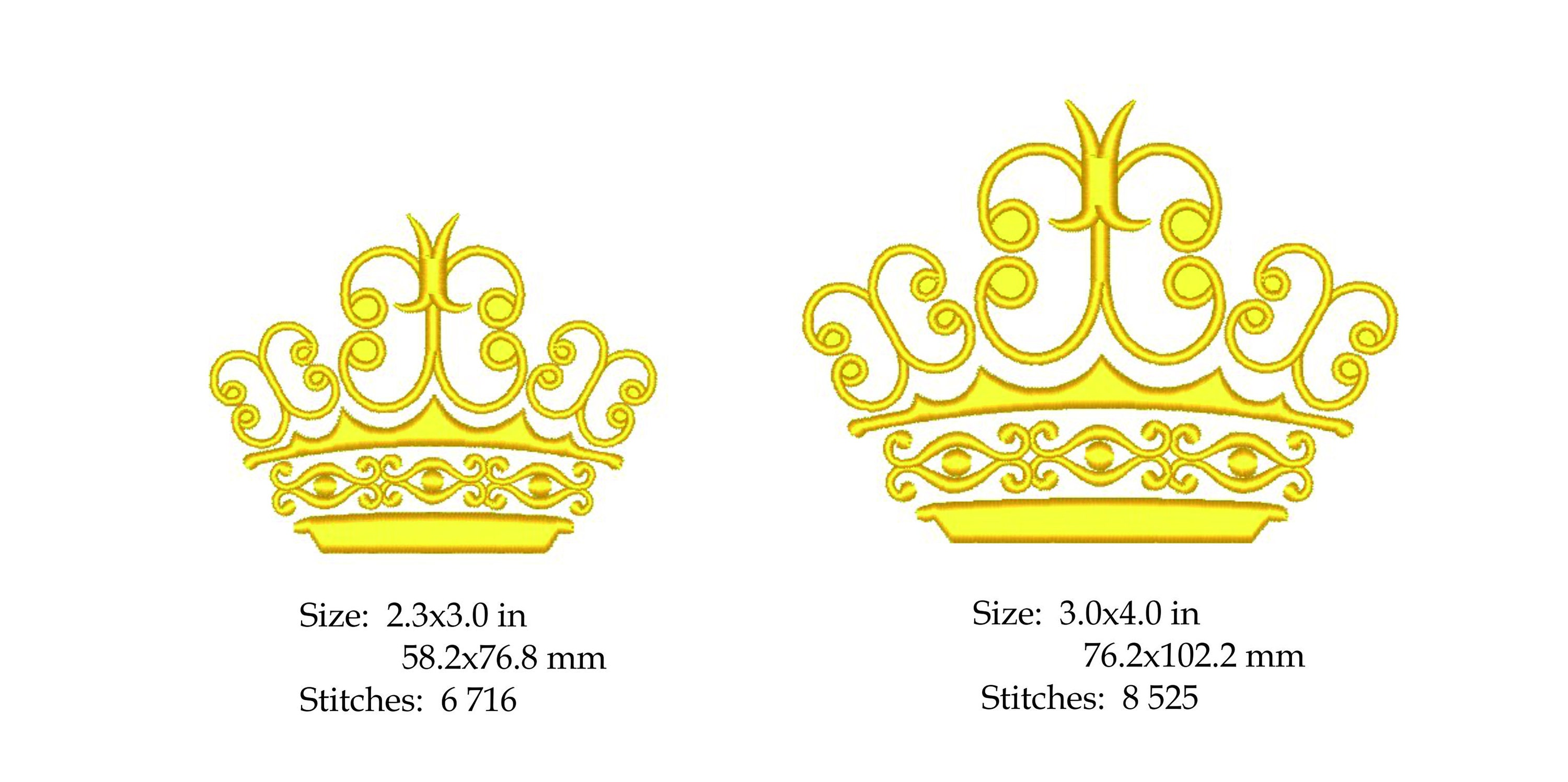 Princess Tiara Embroidery Design Crown Embroidery File 2 | Etsy