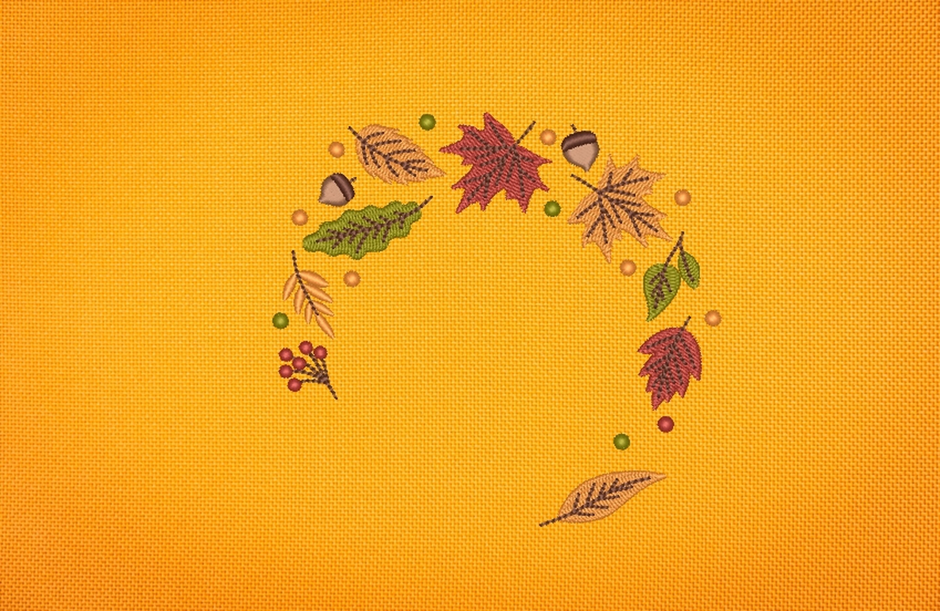 Fall Monogram Machine Embroidery Design Autumn Leaves | Etsy