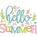 Hello Summer Machine Embroidery Design 3 Sizes Instant - Etsy